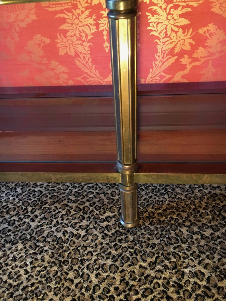 Solid Brass Mastercraft Three Tier Glass Book Shelf at 1stDibs | glass ...