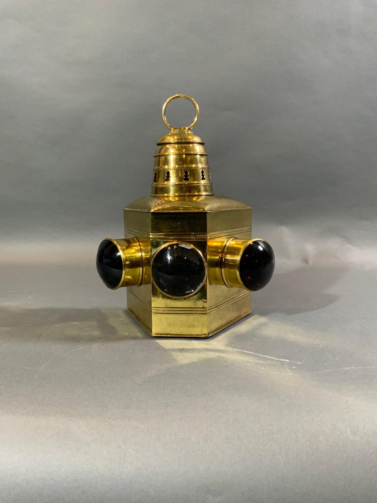Solid Brass Three-Way Bow Lantern For Sale at 1stDibs