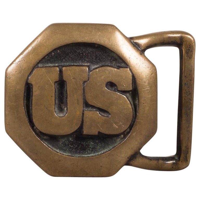 Solid Brass US Belt Buckle c.1970s at 1stDibs