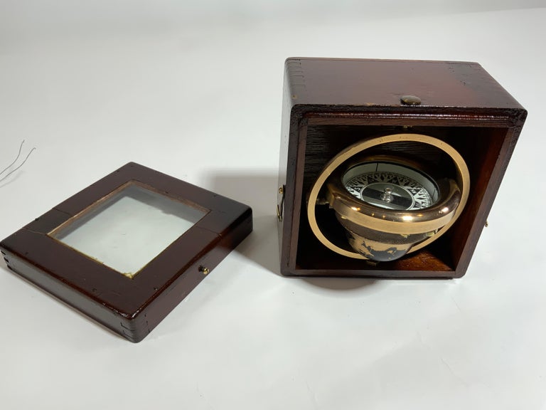Solid Brass Wilcox Crittenden American Ships Compass at 1stDibs