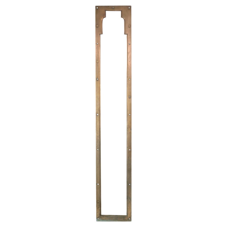 Solid Bronze H Elevator Panel Frame Art Deco Style For Sale at 1stDibs