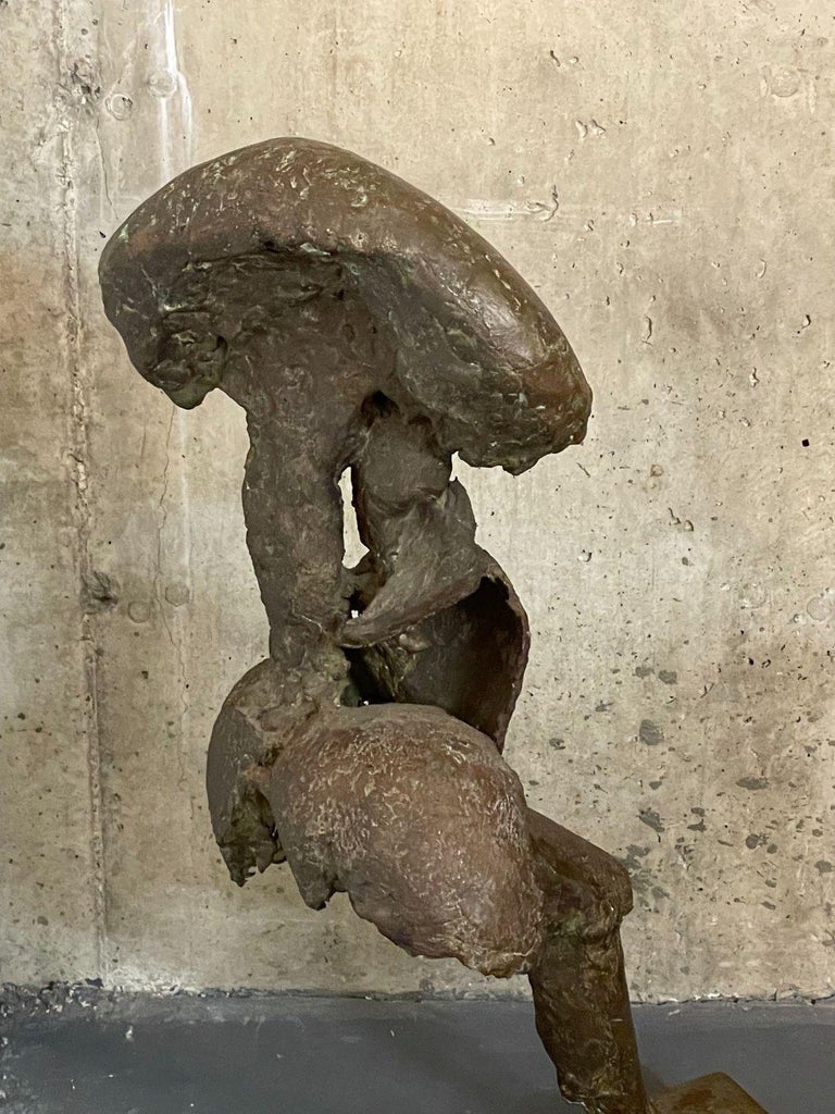 Solid Bronze Abstract Sculpture / Statue, Organic Form Mid-Century ...
