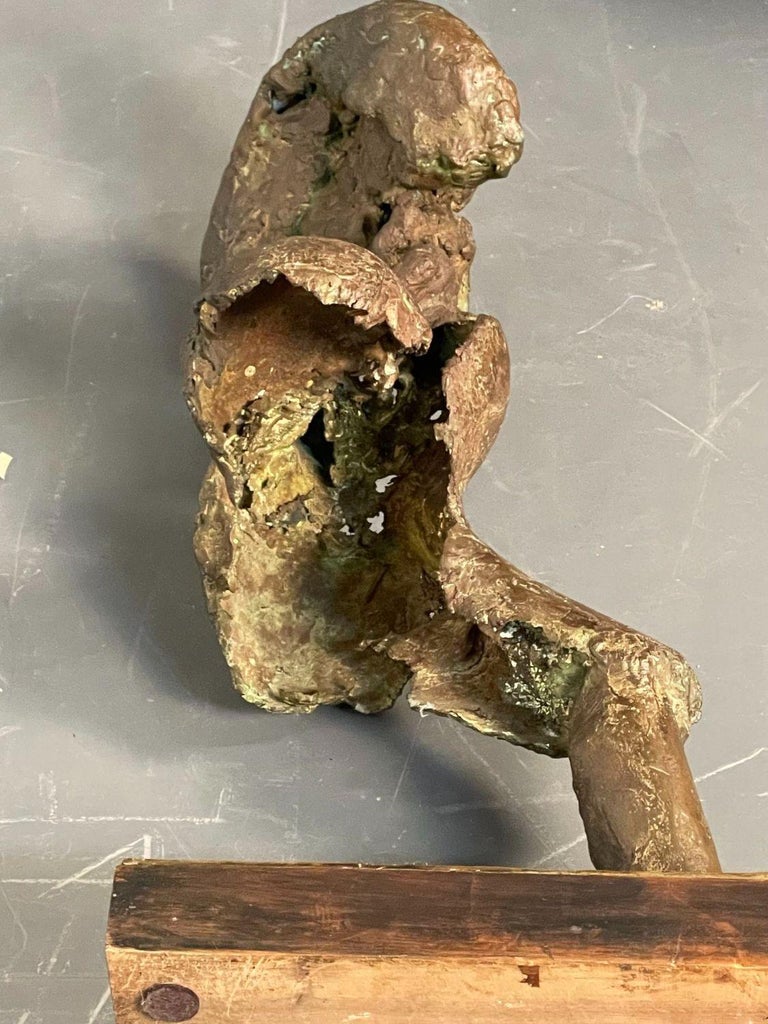 Solid Bronze Abstract Sculpture / Statue, Organic Form Mid-Century ...