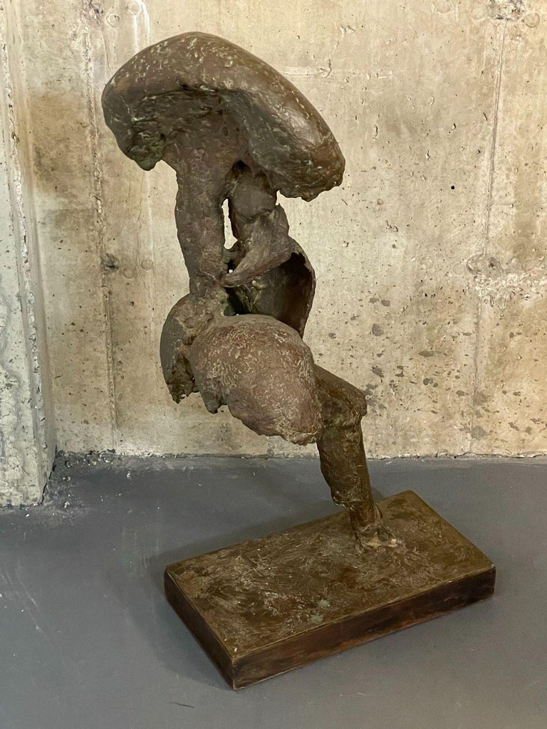 Solid Bronze Abstract Sculpture / Statue, Organic Form Mid-Century ...