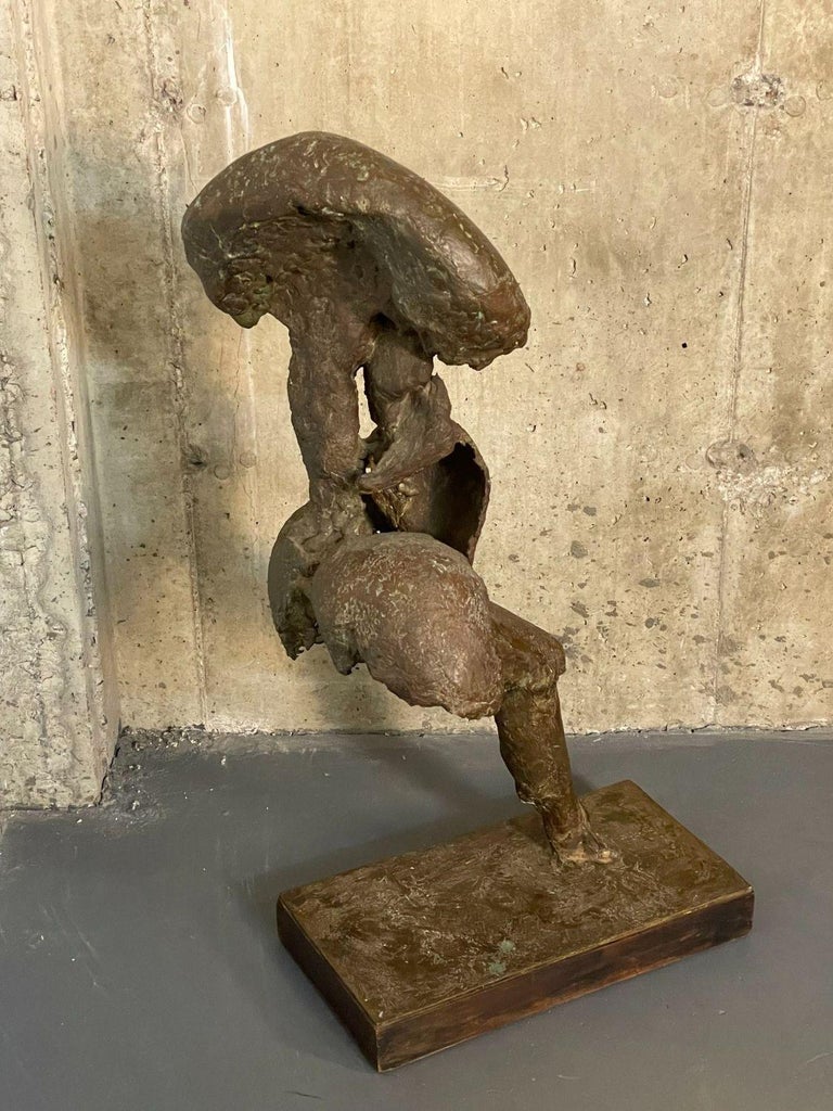 Solid Bronze Abstract Sculpture / Statue, Organic Form Mid-Century ...