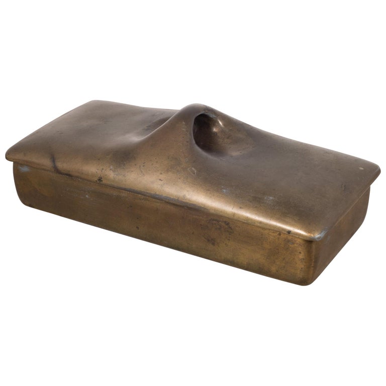 Solid Bronze Ben Seibel for Jen Fred Ware Cigarette Box, circa 1960 For ...