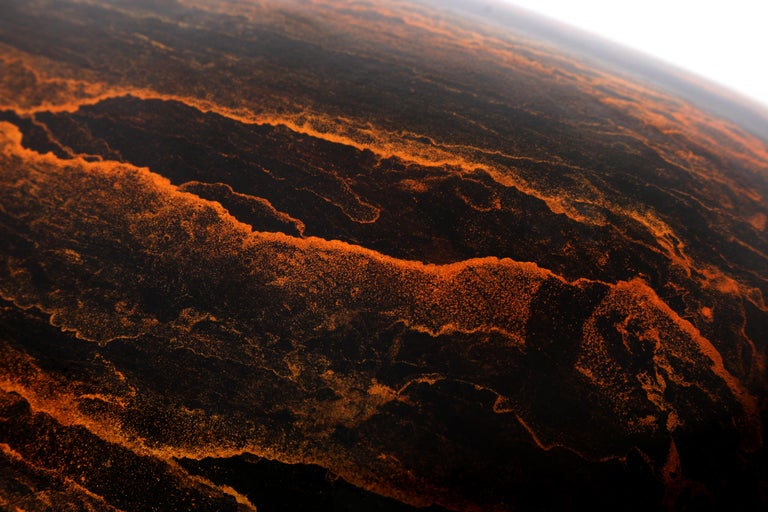 Solid Bronze "Ember" Bowl or Vessel with Natural Edge and Red Patina ...