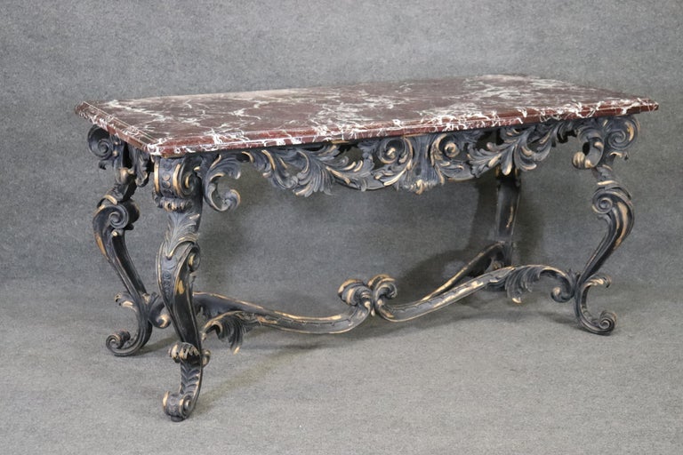 Solid Bronze Georgian Style Rams Head Rouge Marble Center Table For ...