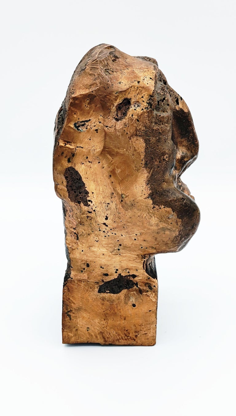 Solid Bronze Head Sculpture, France 1960s For Sale at 1stDibs