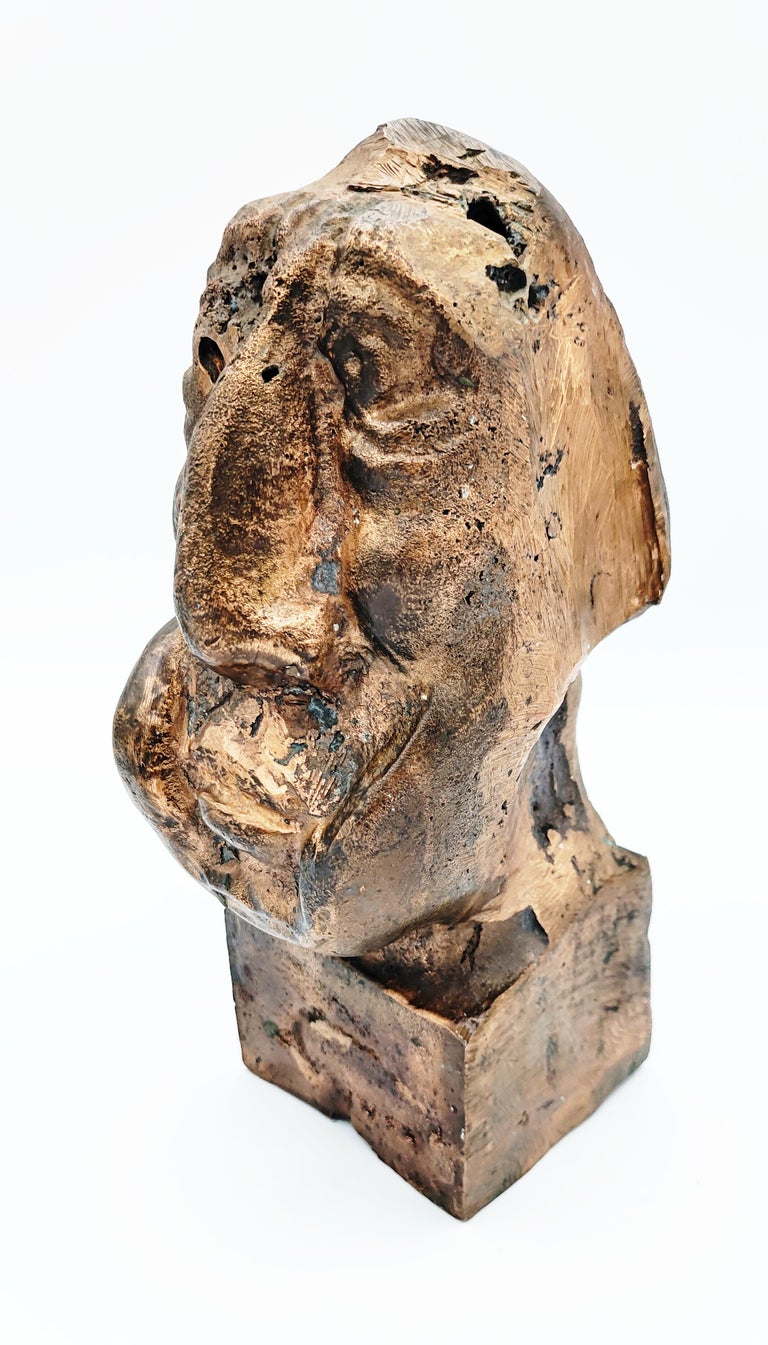 Solid Bronze Head Sculpture, France 1960s For Sale at 1stDibs