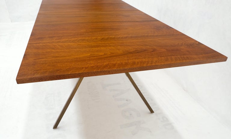 Solid Bronze Square Profile Two Extension Boards Walnut Top Dining ...