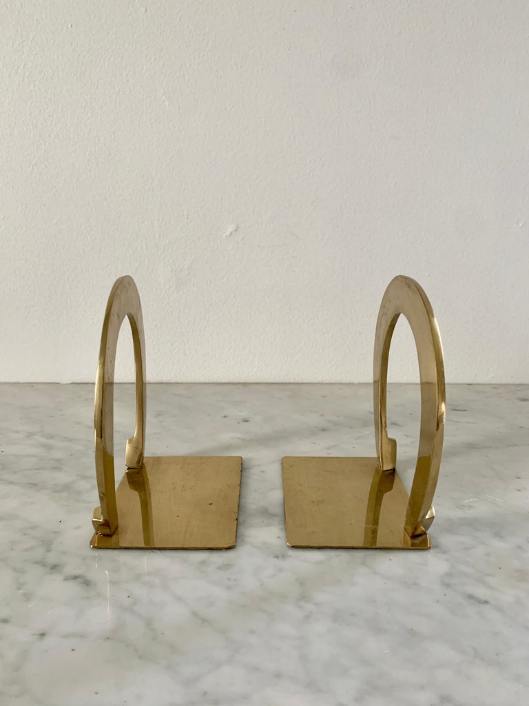 Solid Cast Brass Horseshoe Bookends For Sale at 1stDibs