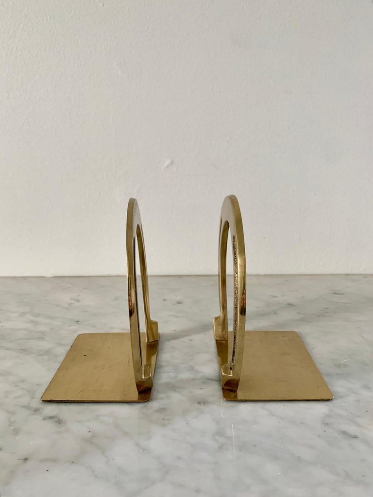 Solid Cast Brass Horseshoe Bookends For Sale at 1stDibs