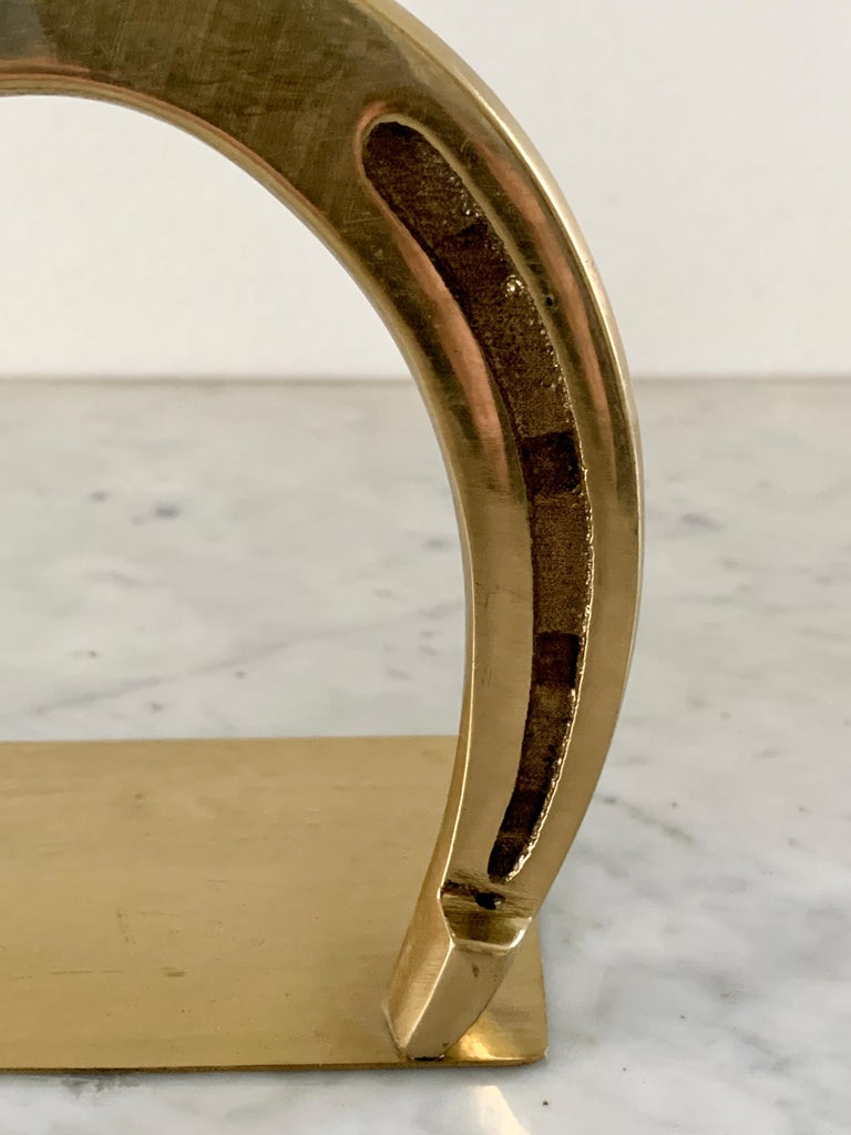 Solid Cast Brass Horseshoe Bookends For Sale at 1stDibs