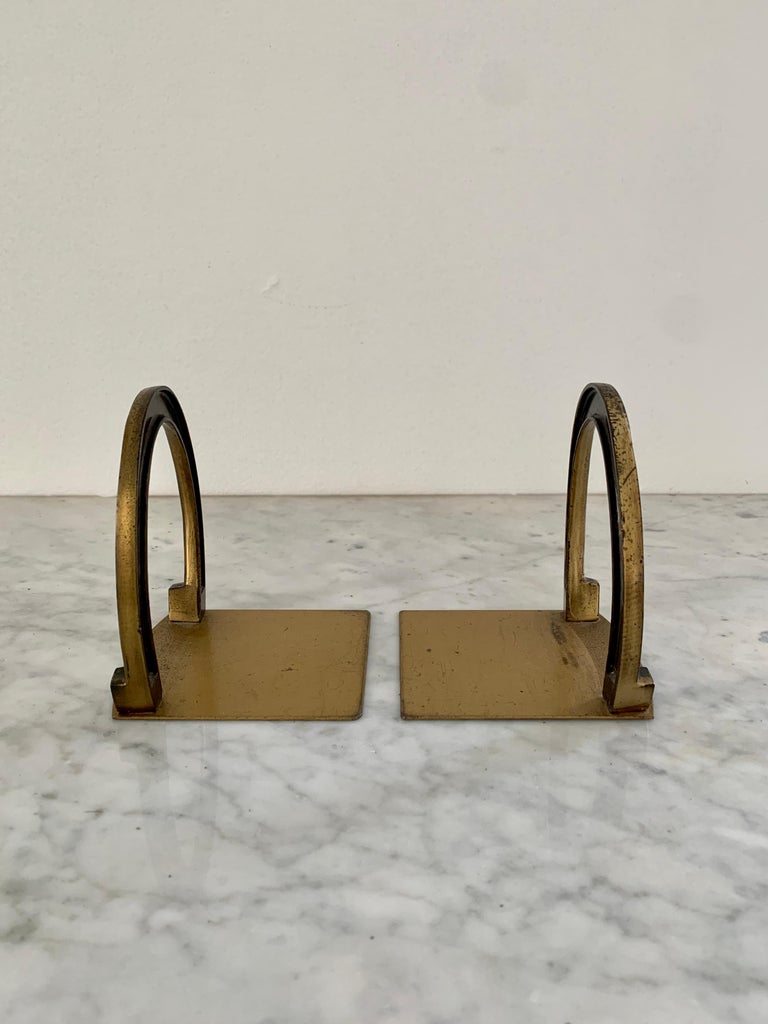 Solid Cast Brass Horseshoe Bookends For Sale at 1stDibs