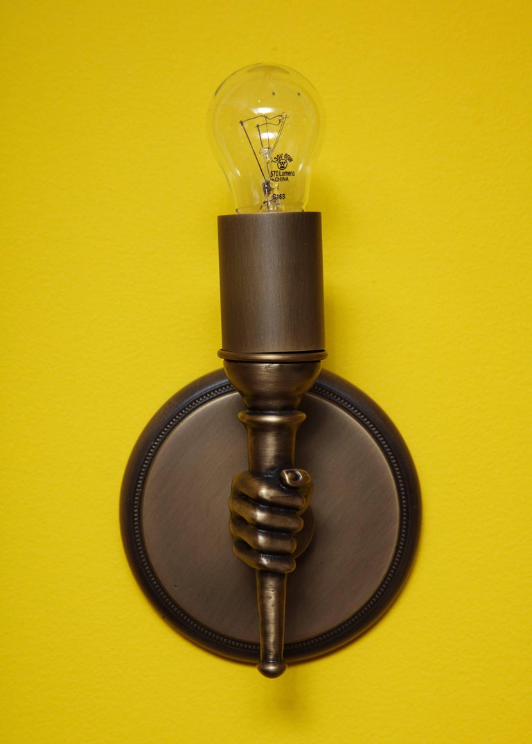 Solid Cast Hand Sconce For Sale at 1stDibs