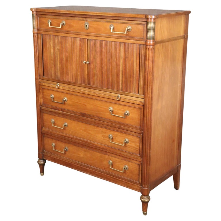Solid Cherry Kindel Belvedere Dresser Tall Chest with Tambor Doors at ...