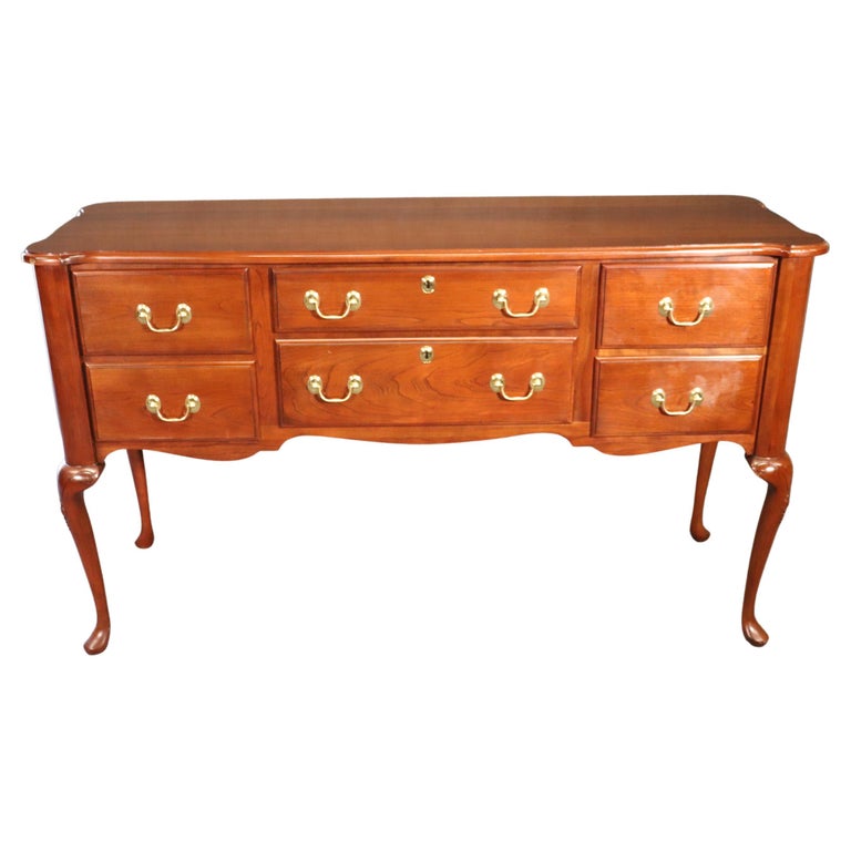 Solid Cherry Queen Anne Harden Sideboard Buffet Server For Sale at 1stDibs