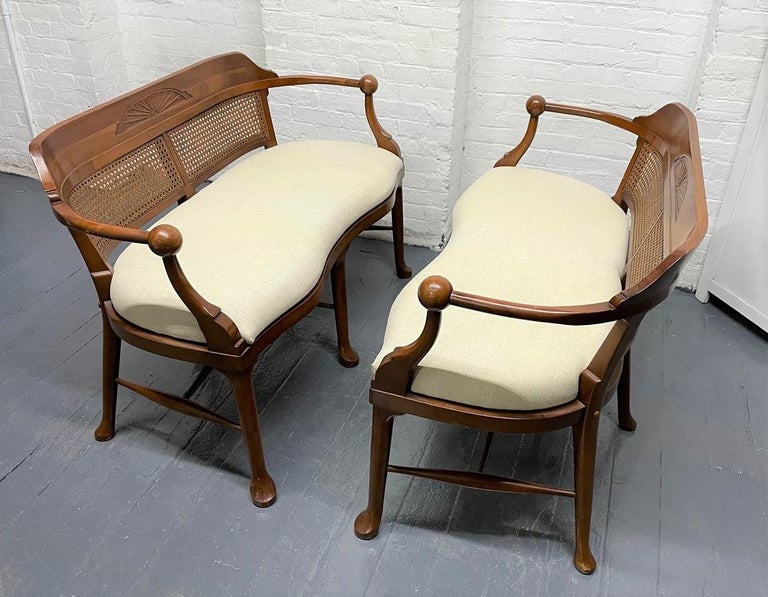Two Solid Cherrywood Country Style Benches For Sale at 1stDibs