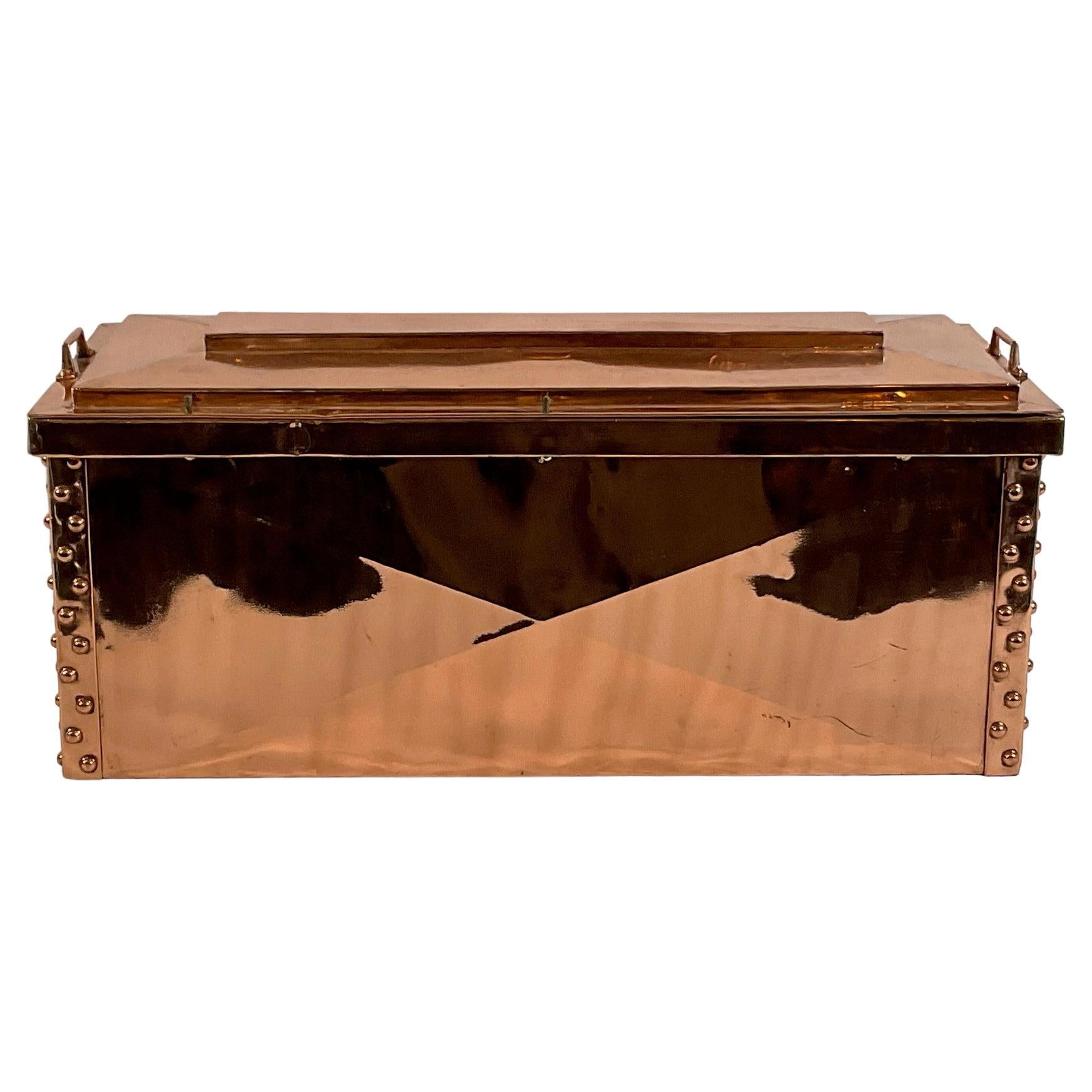 Solid Copper Chest with Lid For Sale at 1stDibs