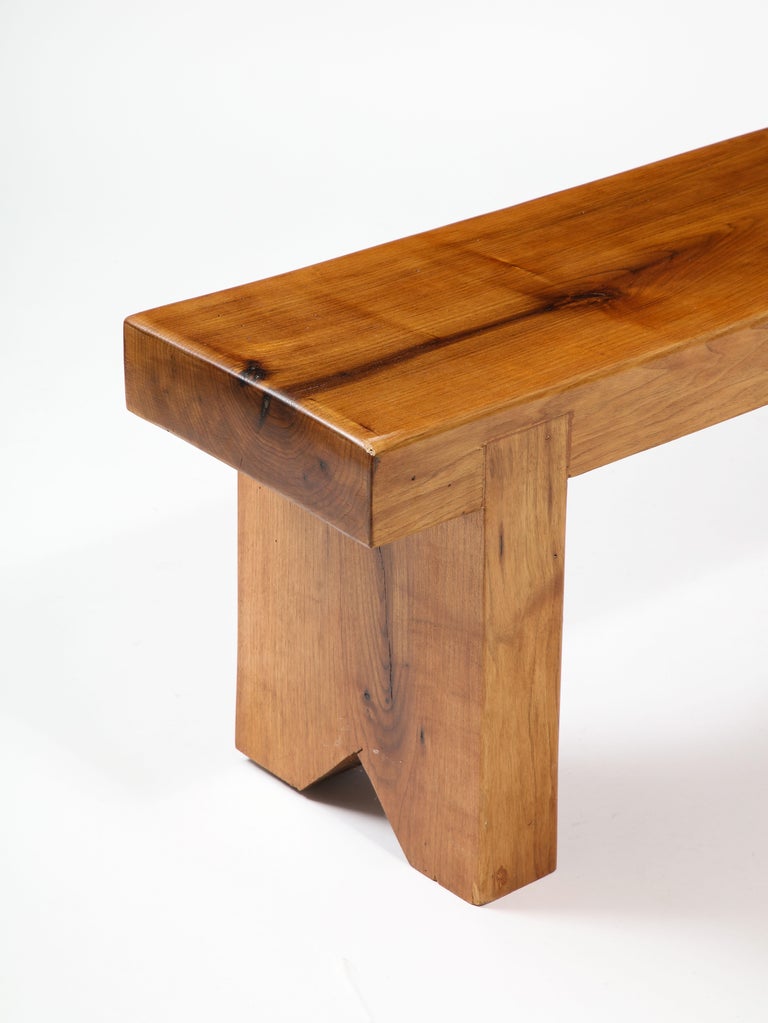 Solid Elm Bench. France 1960s For Sale at 1stDibs