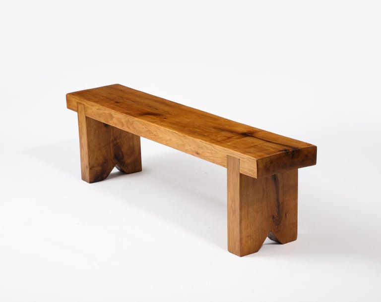 Solid Elm Bench. France 1960s For Sale at 1stDibs