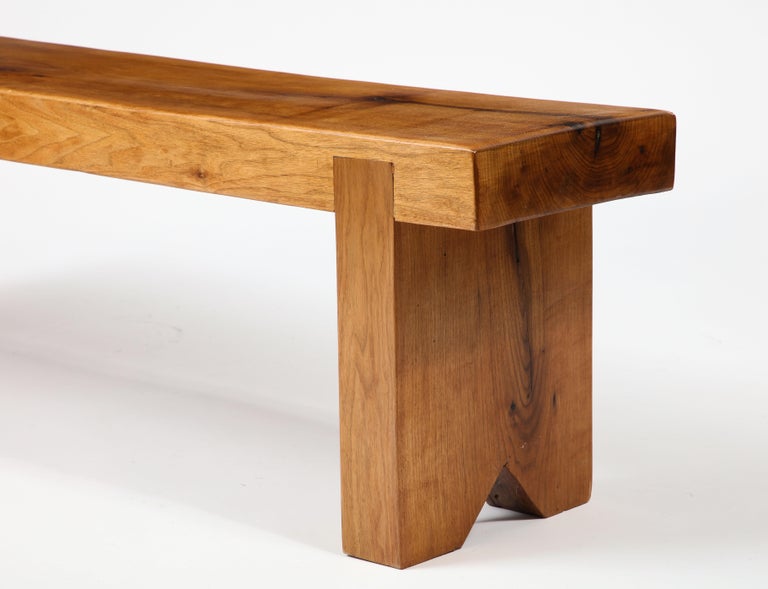 Solid Elm Bench. France 1960s For Sale at 1stDibs