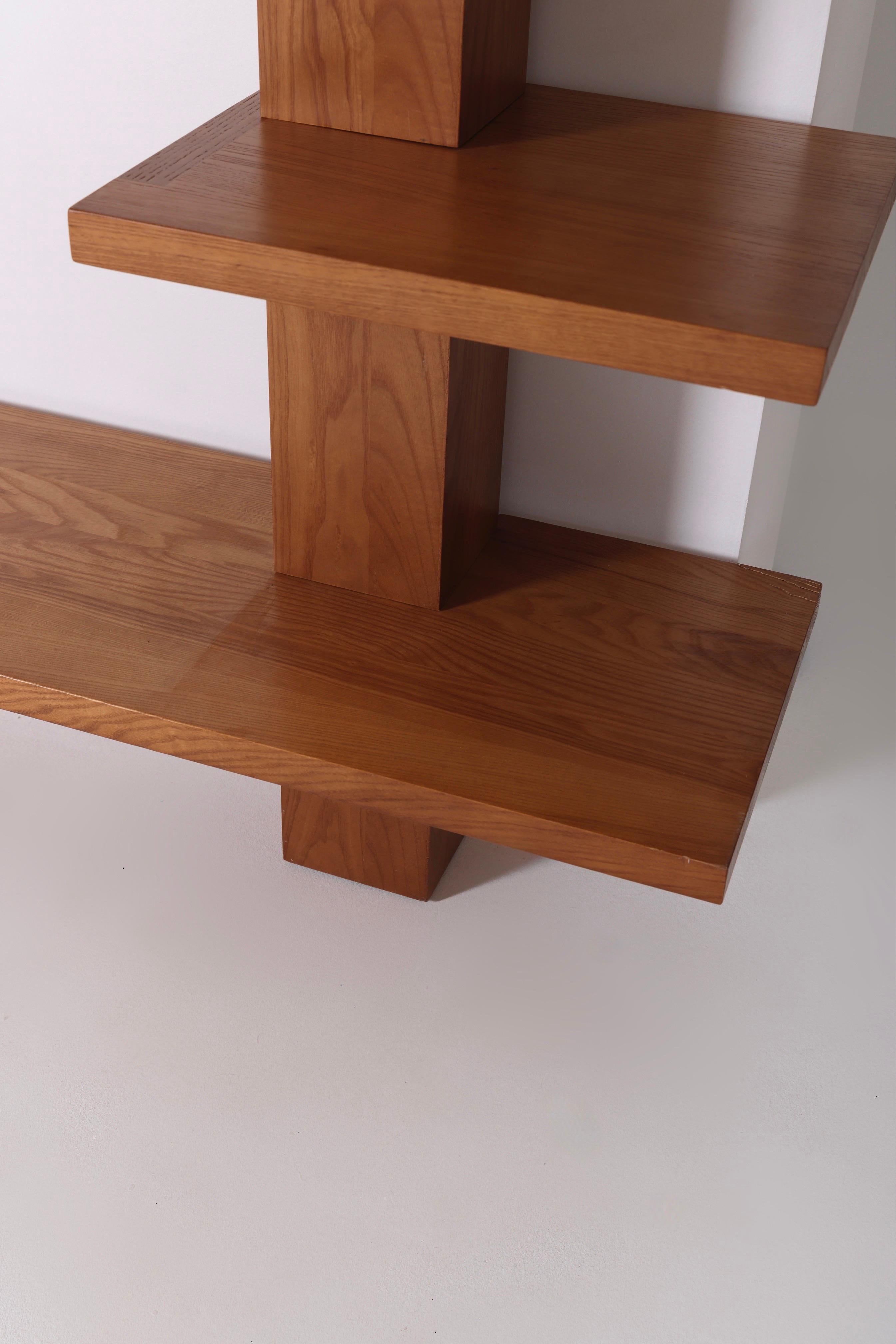 Solid Elm Bookcase, 1970s For Sale at 1stDibs