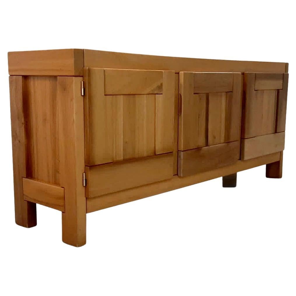 Maison Regain Attributed Sideboard in Solid Elm, France, 1970s at 1stDibs
