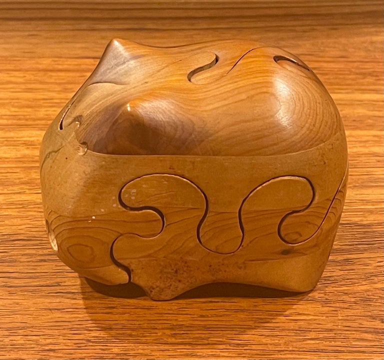 Solid Figural Hippo Puzzle / Paperweight in Pine / Cedar by Deborah D ...