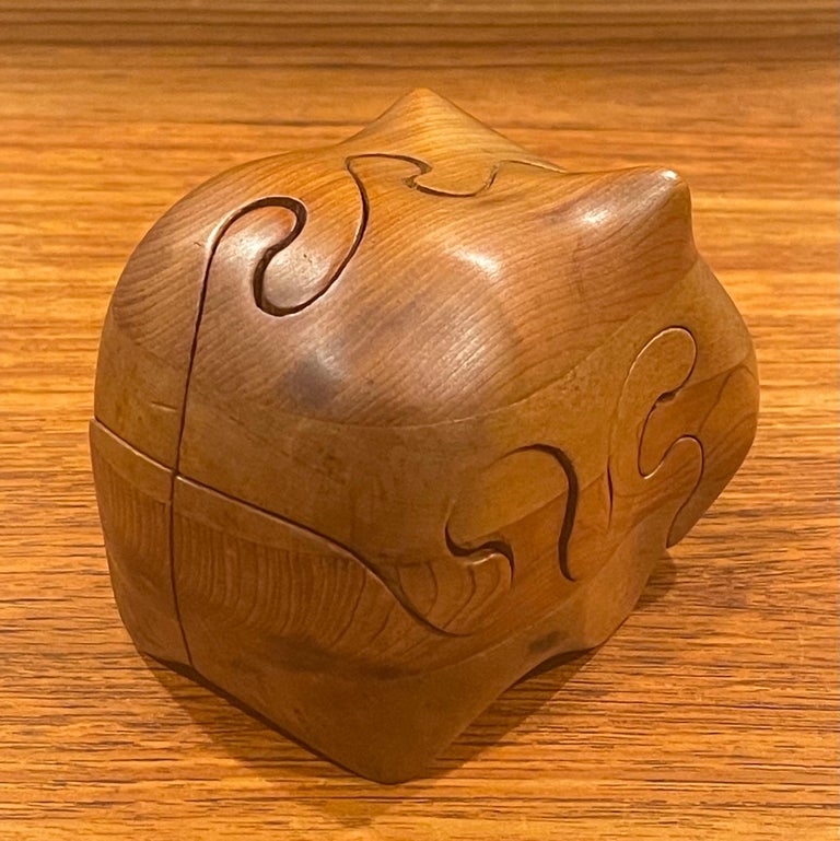 Solid Figural Hippo Puzzle / Paperweight in Pine / Cedar by Deborah D ...