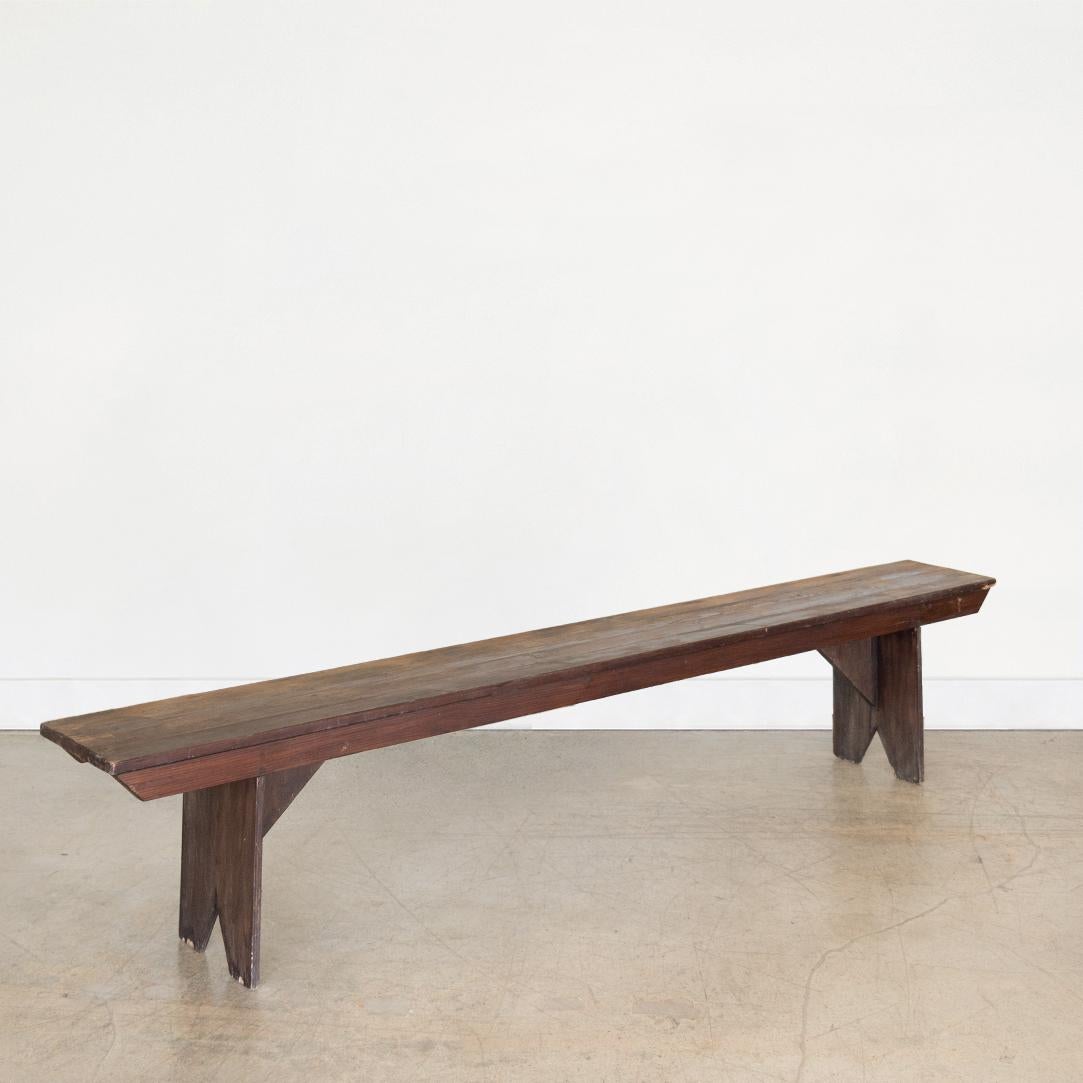 Solid French Wood Bench at 1stDibs