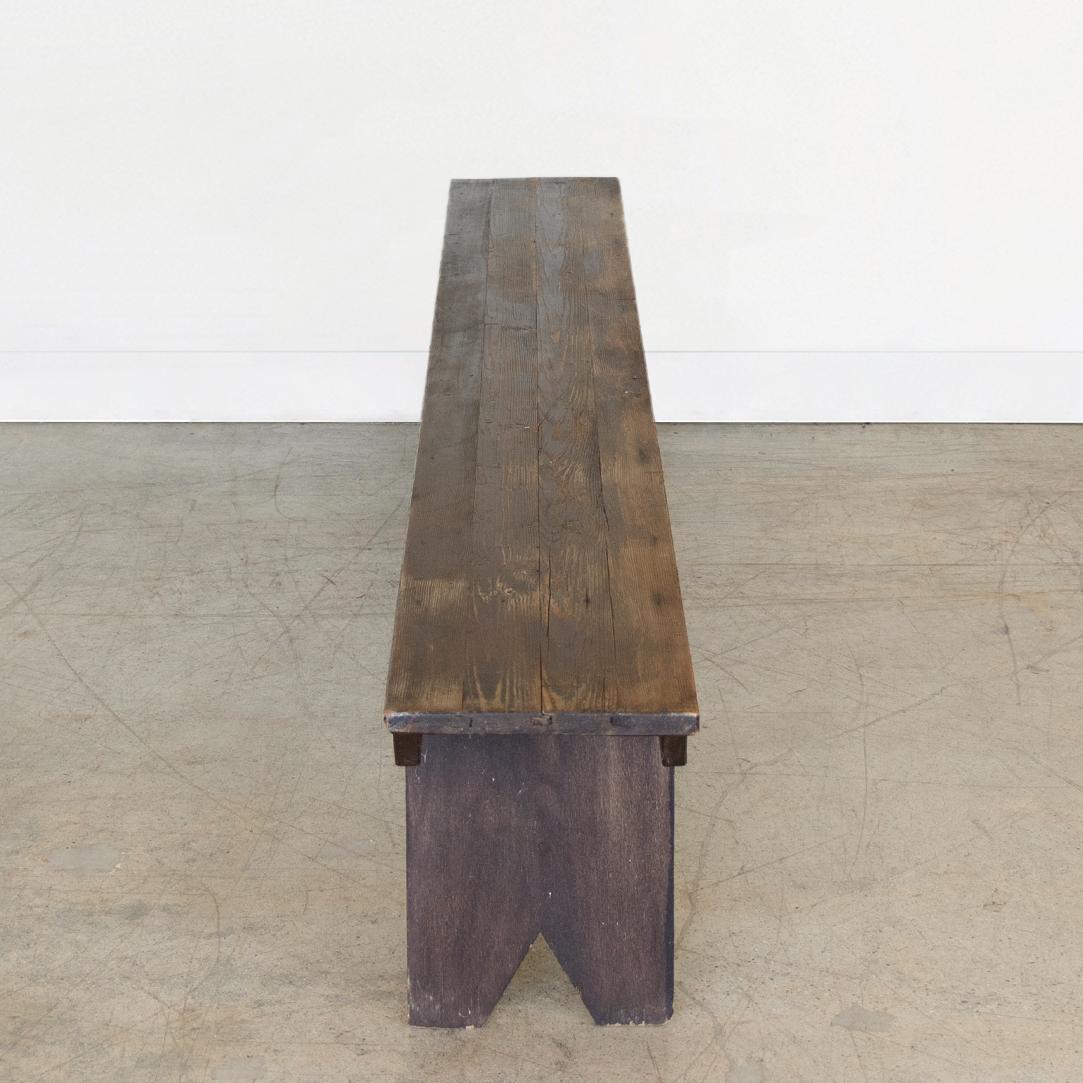 Solid French Wood Bench at 1stDibs