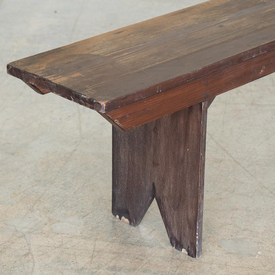 Solid French Wood Bench at 1stDibs