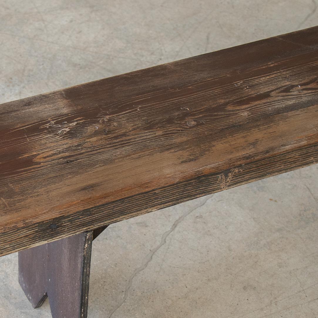 Solid French Wood Bench at 1stDibs