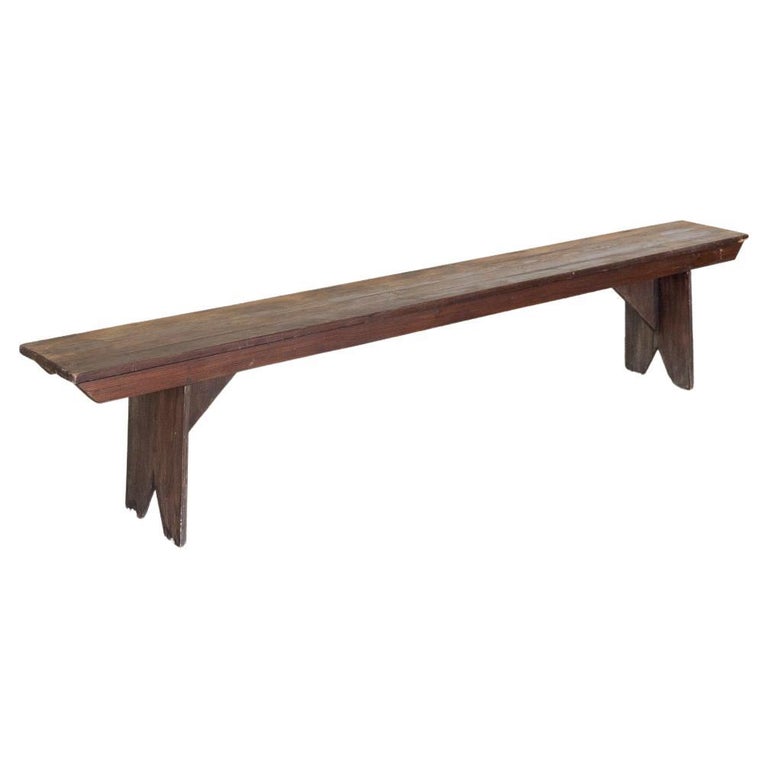 Solid French Wood Bench For Sale at 1stDibs