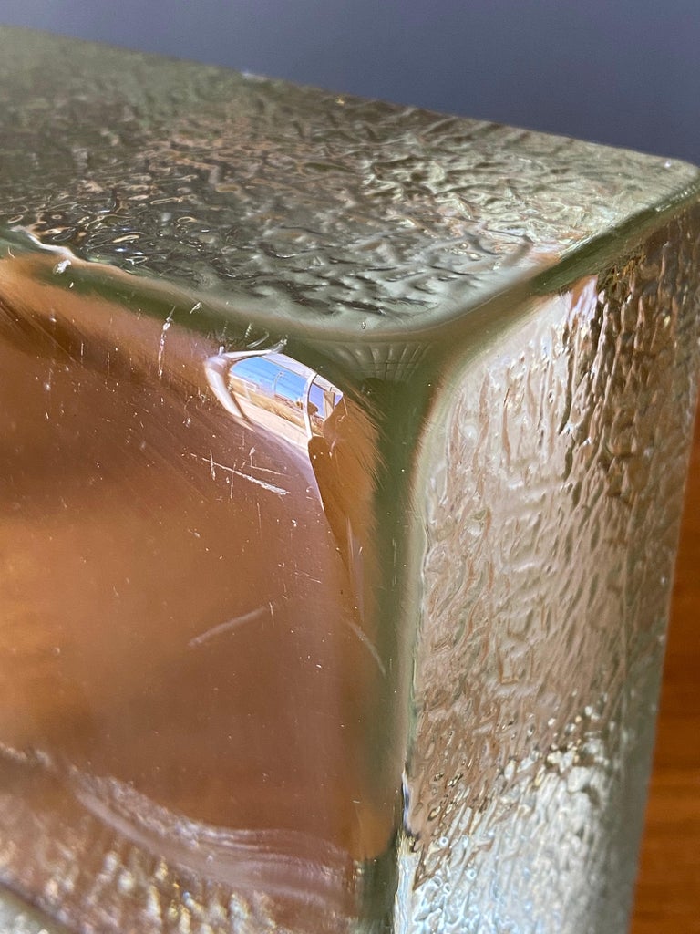 Solid Glass Block Bookends By Blenko For Sale at 1stDibs