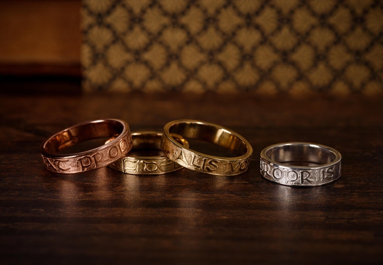 Customizable Solid Gold Alis Volat Motivational Ring For Sale at 1stDibs