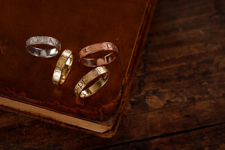 Customizable Solid Gold Alis Volat Motivational Ring For Sale at 1stDibs