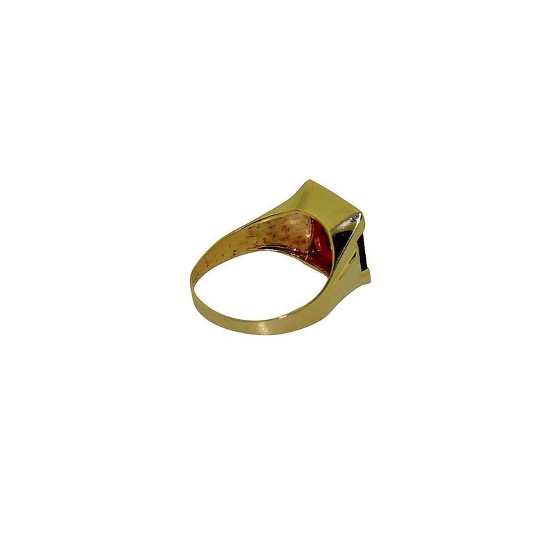 Solid Gold Art Deco Synthetic Ruby Ring Hand Constructed at 1stDibs