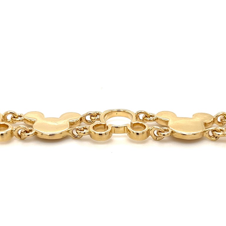 Solid Gold Mickey Mouse Bracelet at 1stDibs