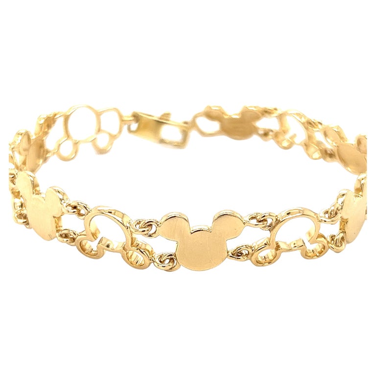 Solid Gold Mickey Mouse Bracelet at 1stDibs