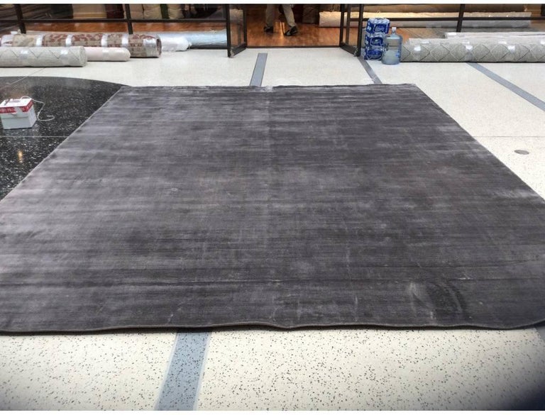 Solid Grey Rug For Sale at 1stDibs