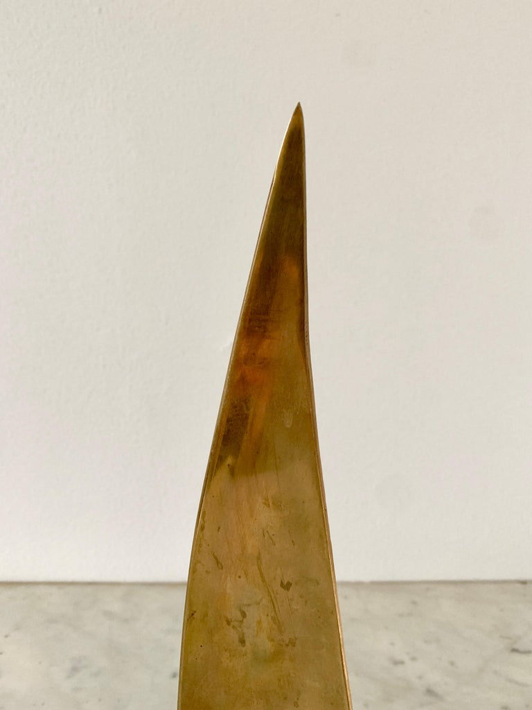 Solid Hand Cast Brass Sailboat For Sale at 1stDibs