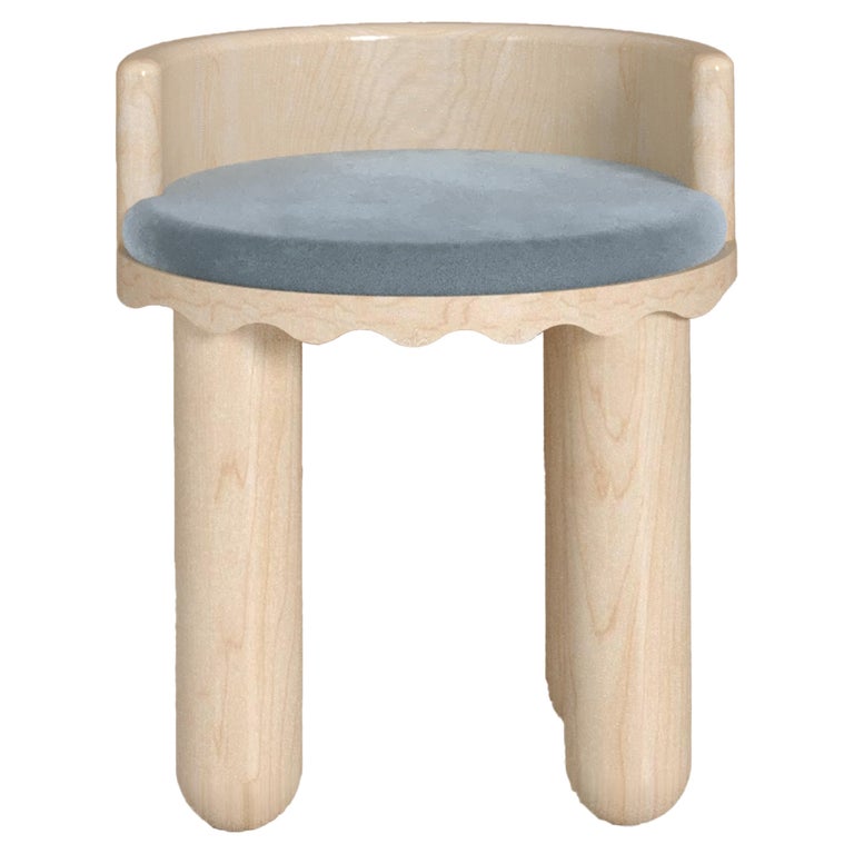 Solid Hard Maple with Velvet Dining Chair NAMI For Sale at 1stDibs