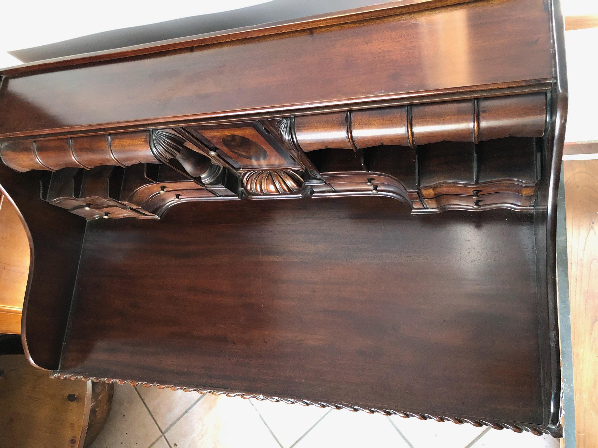 Solid Mahogany Desk, with Secret Drawers, Shellac Finish at 1stDibs ...