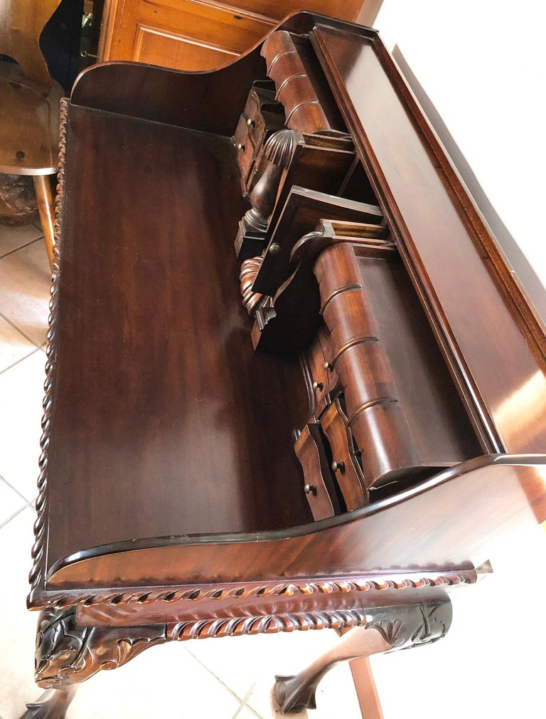 Solid Mahogany Desk, with Secret Drawers, Shellac Finish For Sale at ...