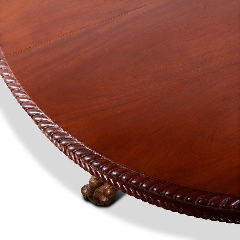 Solid Mahogany Round Chippendale Dining Table at 1stDibs