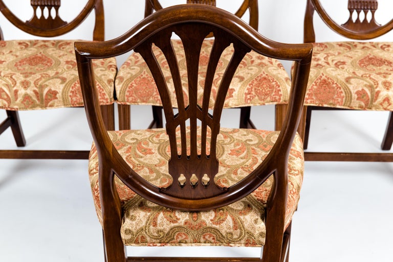 Solid Mahogany Wood Shield Back Dining Chair Set at 1stDibs | shield ...