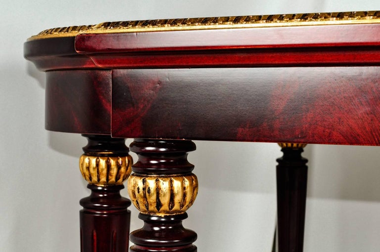 Solid Mahogany Wood with Hand Carved Gold Leaf Details at 1stDibs
